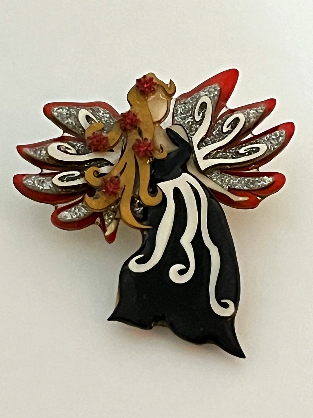 Brooch Pin Lucinda Art Original Sticker Collectable Angel Fairy Glitter ...