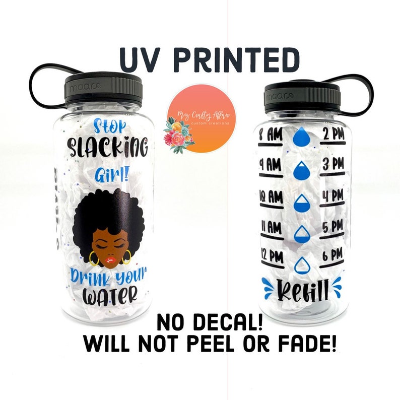 Stop Slacking Girl Drink Your Water Water Bottle Custom - Etsy