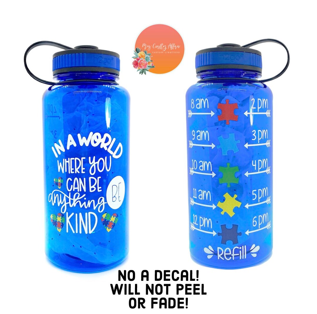 Autism Water Bottle Trackermotivational Water Bottle Water - Etsy