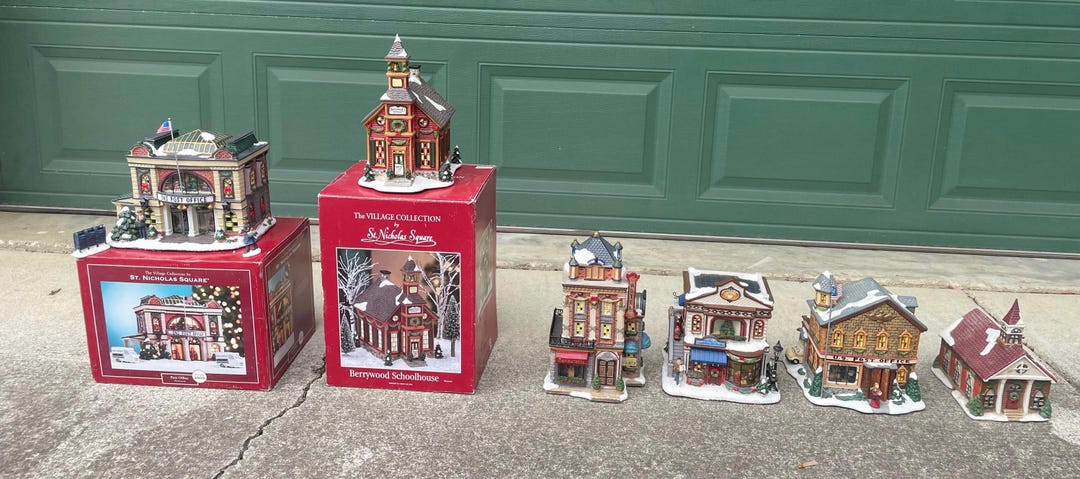 Saint Nicholas Square Christmas Village: Lighted Building Decor - Etsy