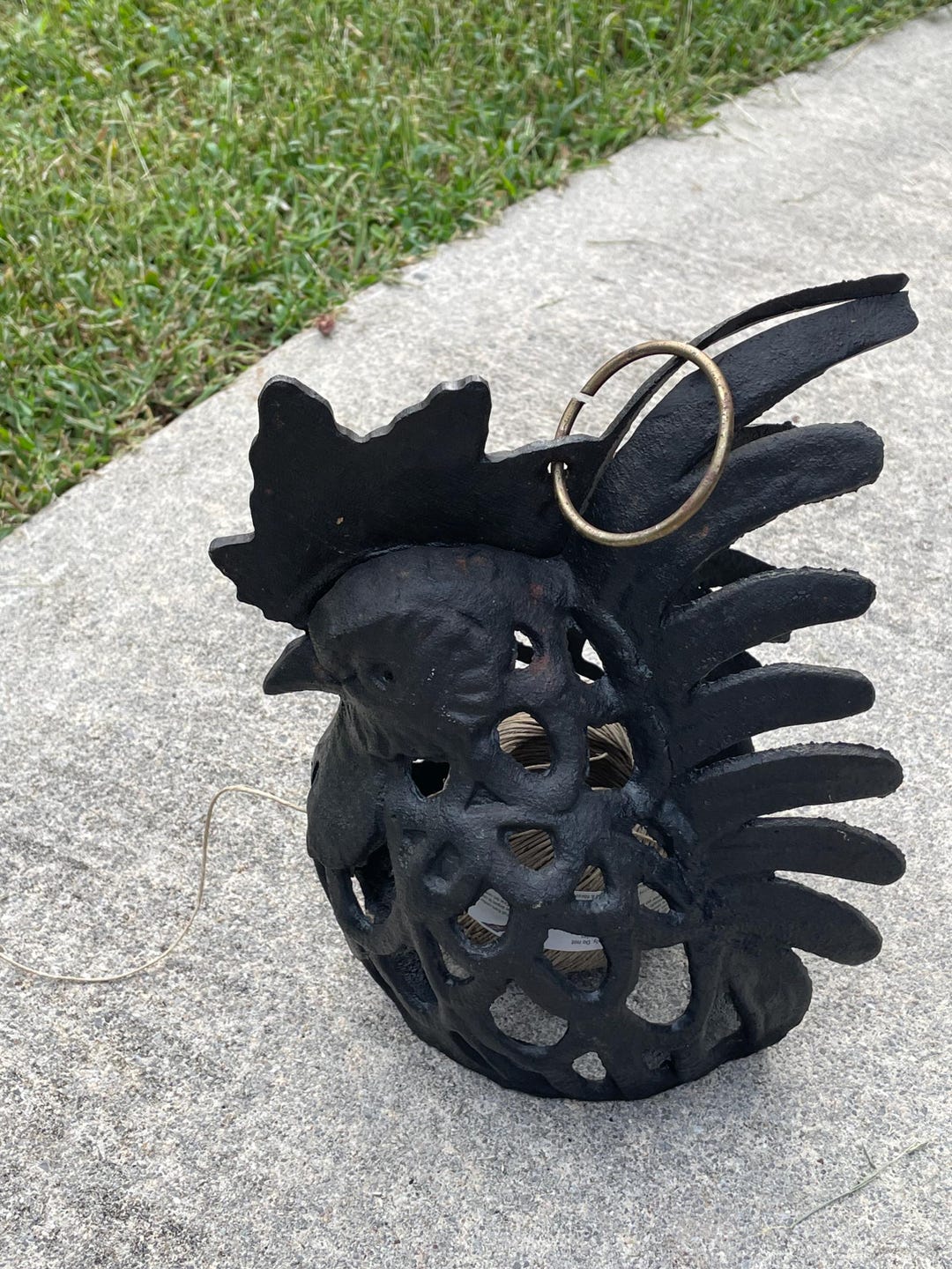 Rooster Twine Holder Wrought Iron. Yarn or Rope Holder. Perfect Garden ...