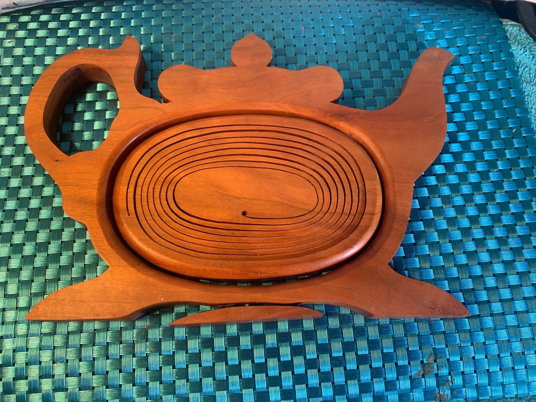 Unique Teapot Trivet- Wooden Teapot Shaped Trivet That Also Stands up ...