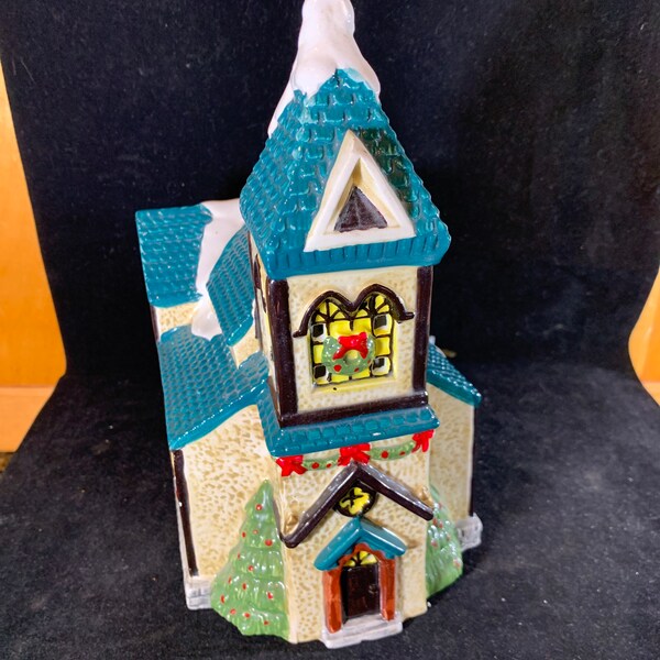 Lighted Ceramic Church - Etsy