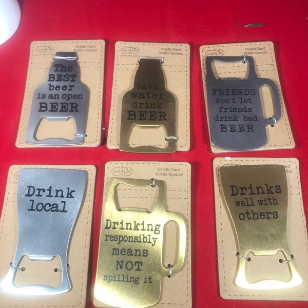 Card Shaped Bottle Opener - Etsy