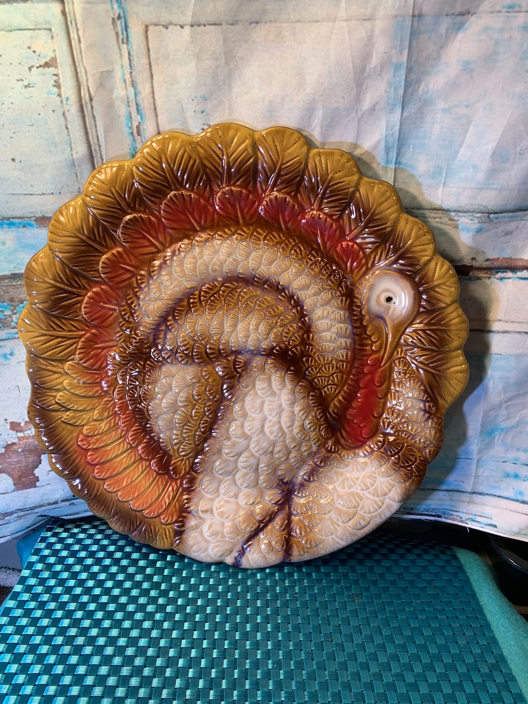 Unique Turkey Platter- Large Ceramic Thanksgiving Turkey Serving ...
