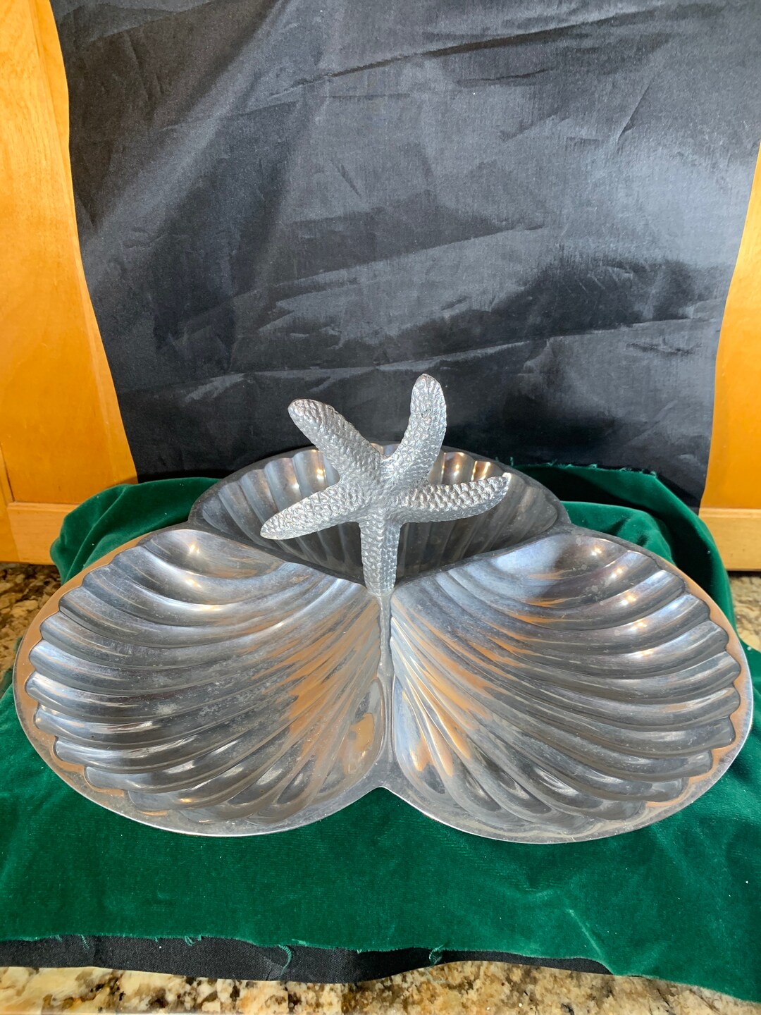 Snack Tray. Serving Dish - Vintage Surfside Three-leaf With Starfish - Etsy