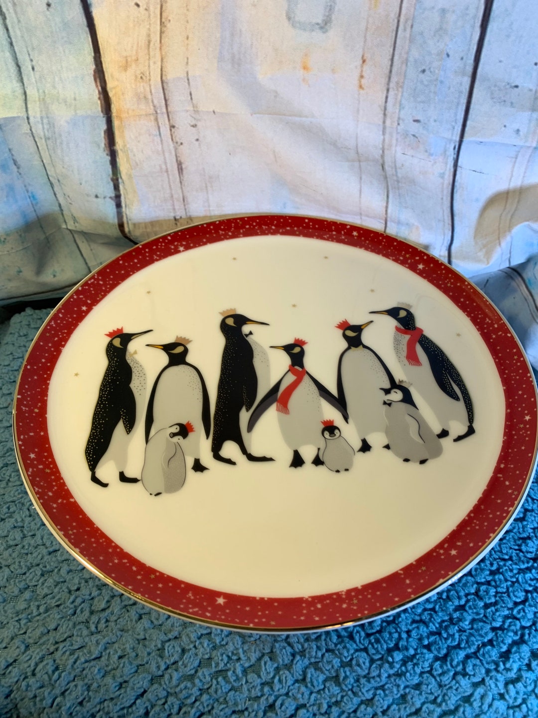 Christmas Penguin Cake Stand NEW by Sara Miller of London Portmeirion ...