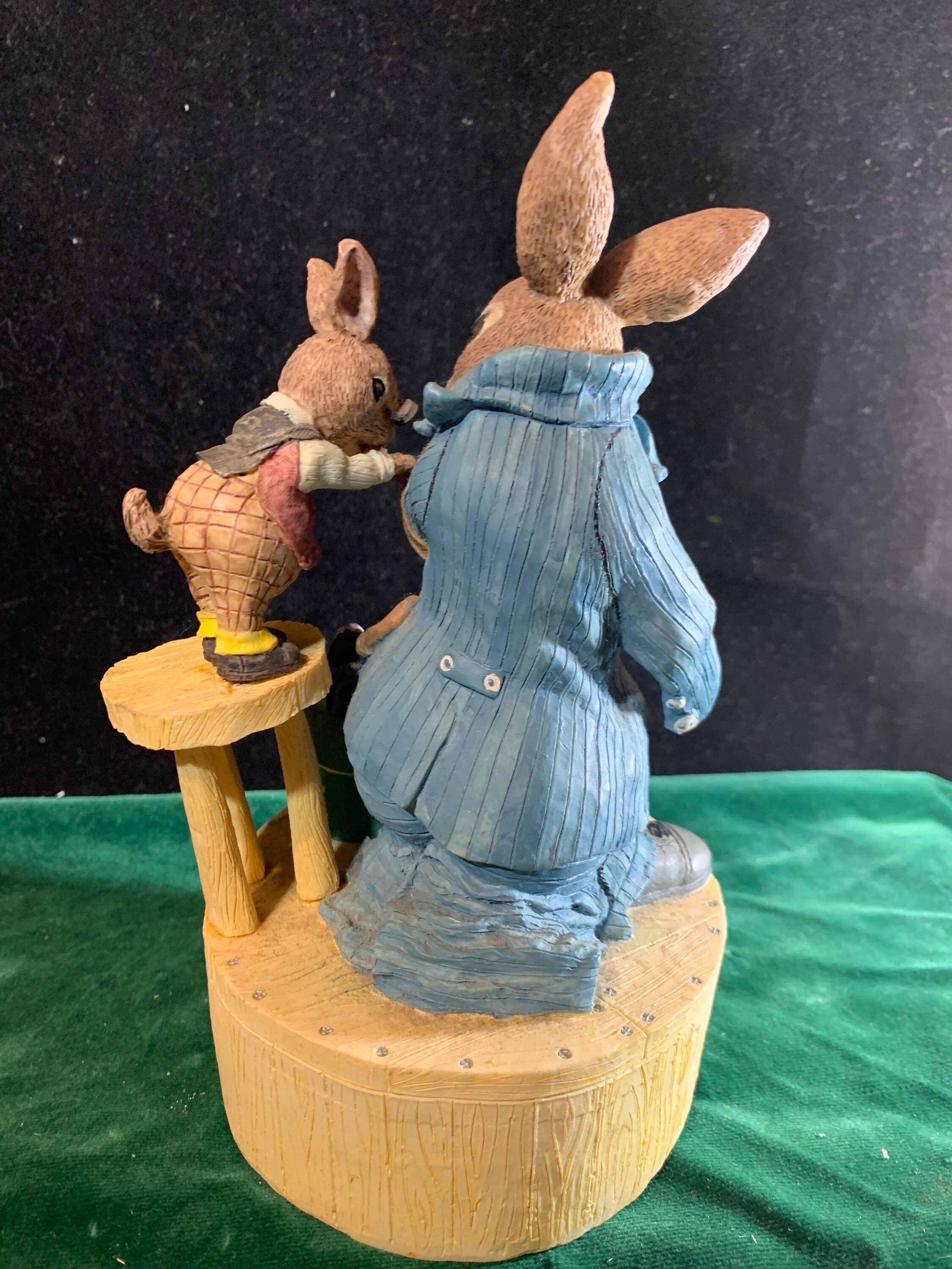 Music Boxes Adorable Small Bunny Tailoring a Big Bunny Music Box 1994 ...