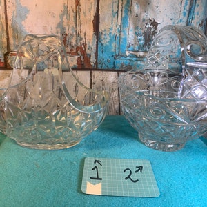 Vintage Block Crystal Basket: Hand Cut Leaded Glass, Made in Poland - Etsy
