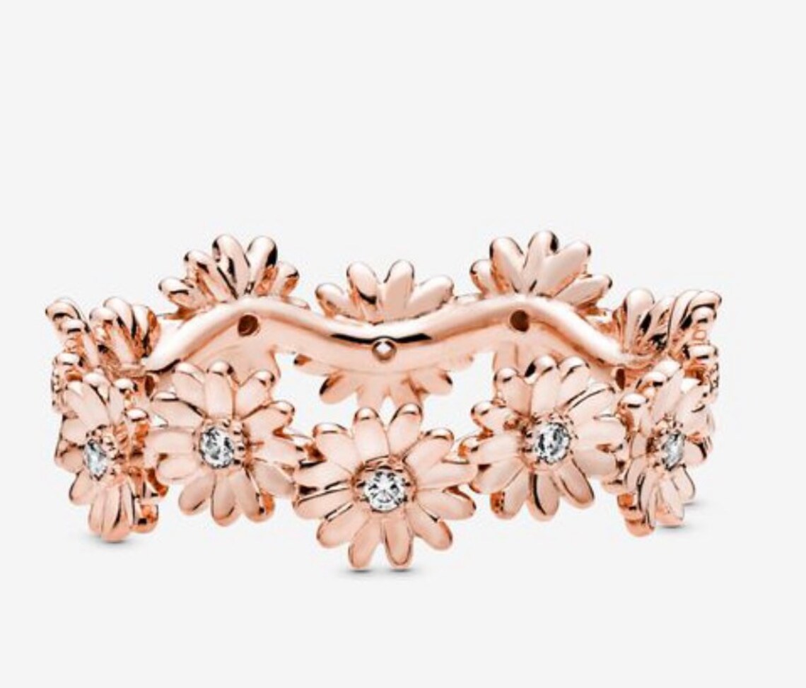 Pandora Sparkling Daisy Flower Crown Ring NEW in Rose Gold - Etsy