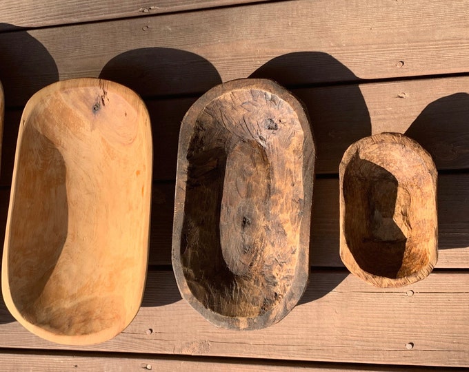 Vintage Hand Carved Wood Bread Bowls Your Choice, Sm, Med, Lg - Etsy