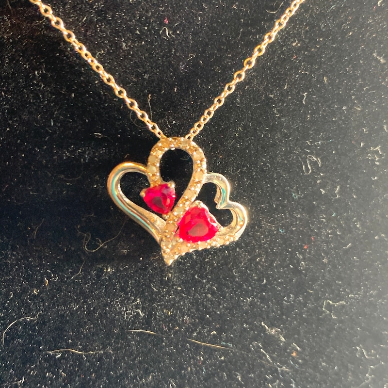 Double Heart Necklace - Etsy
