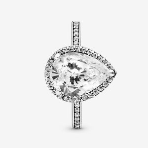 Pandora Sparkling Teardrop Halo Ring NEW With Cubic Zirconia in ...
