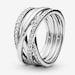 Pandora Sparkling & Polished Lines Ring NEW in Sterling Silver With ...