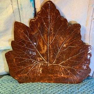 Vintage Fall Leaf Plate: Silver Metal Platter (14x11.5") - Etsy