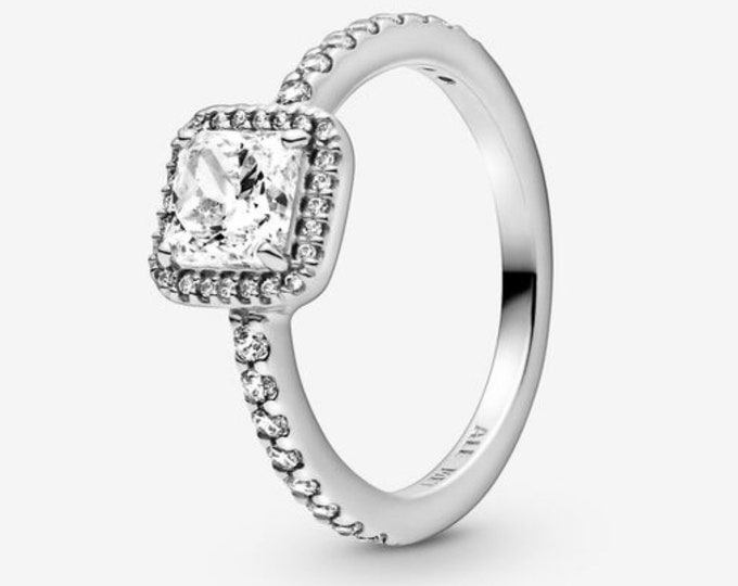 Pandora Square Sparkle Ring NEW Cubic Zirconia in Sterling Silver ...
