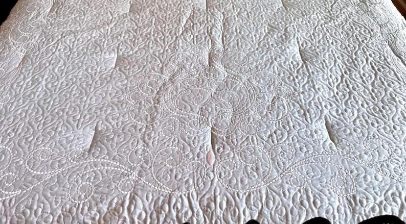 Luxurious Lenox French Perle Queen Bed Set. Comforter, Bed Skirt, Two ...