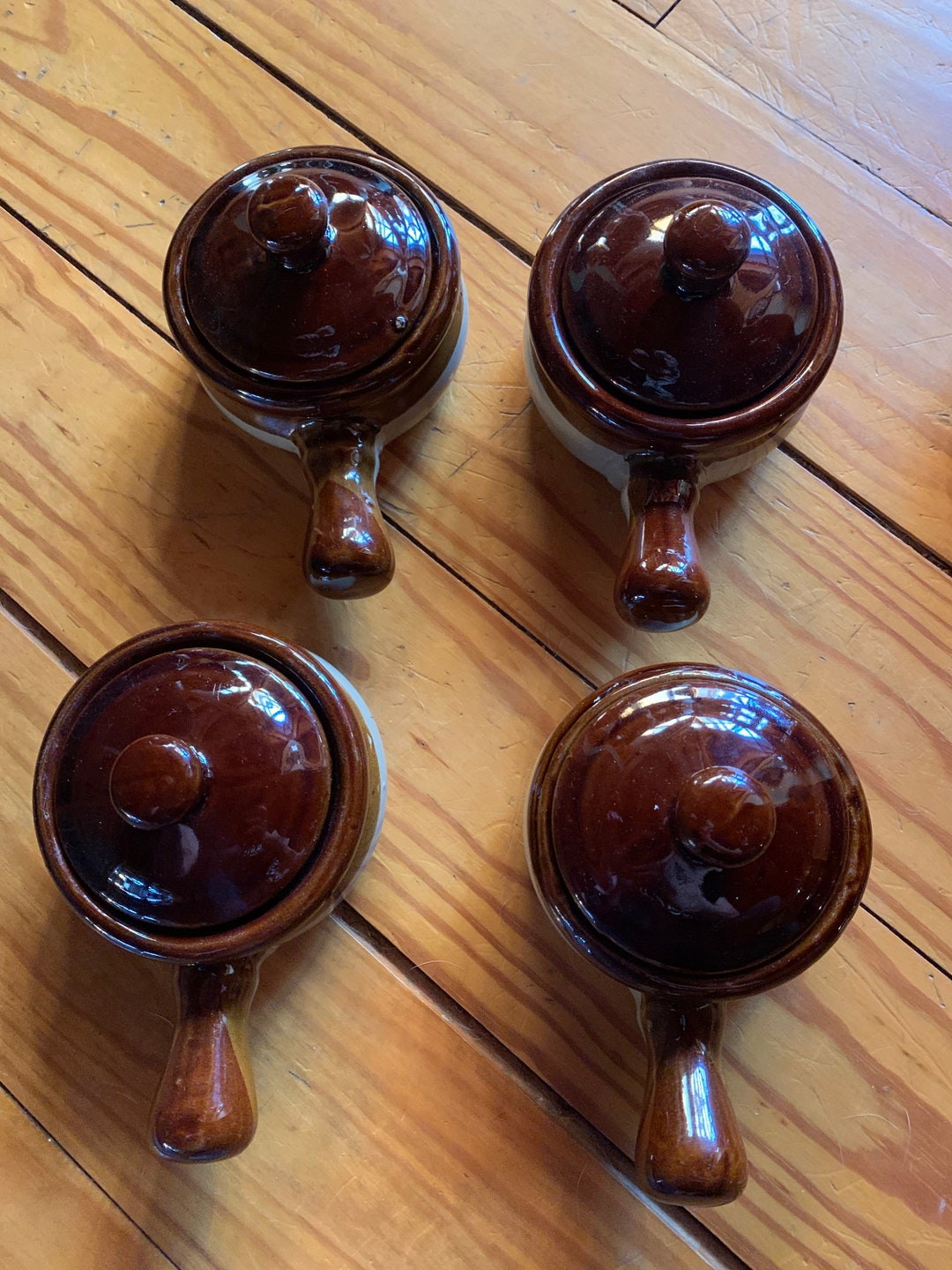 Cocotte Mini Lidded Crock Stoneware Ramekins W/ Lids Set of 4 NEW - Etsy