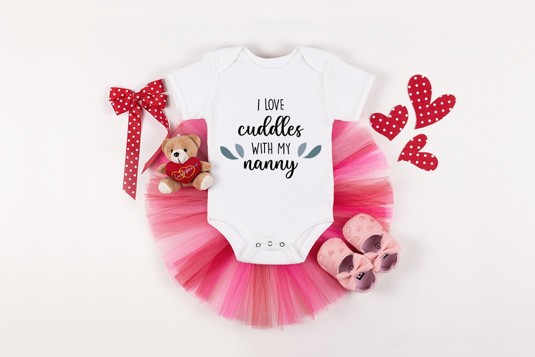 I Love Cuddles With My Nanny Baby Onesie® - Baby Loves Nanny Bodysuit ...