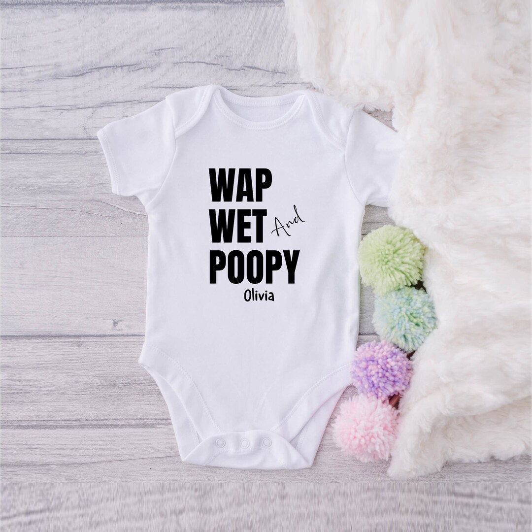 Funny Wet and Poop Personalized Baby Onesie® - Custom Baby Shower Gift ...