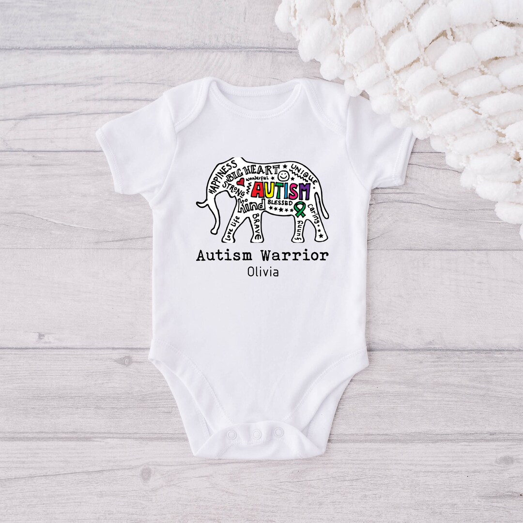 Autism Fighter Personalized Baby Onesie® - Custom Baby Shower Gift ...