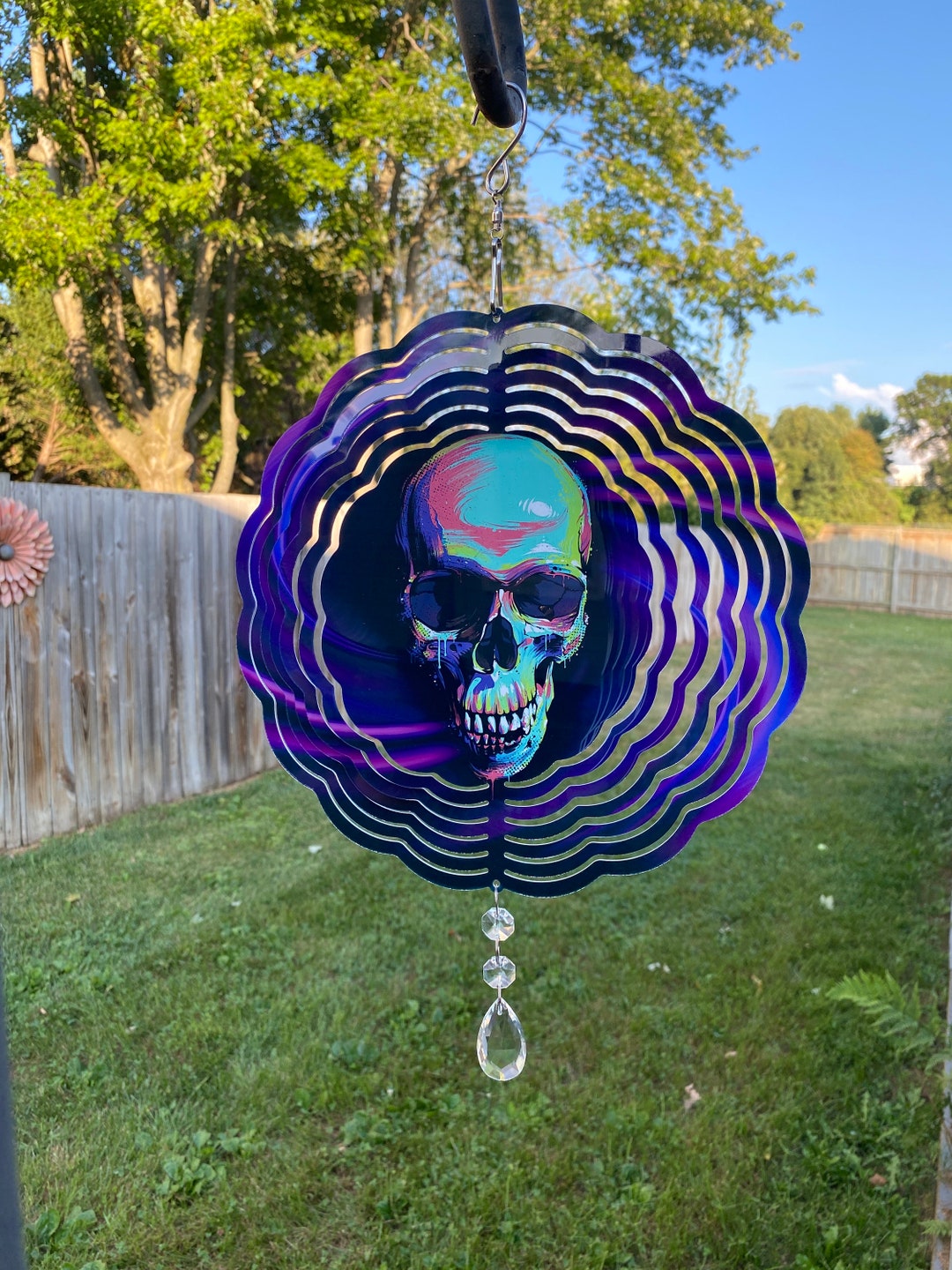 Halloween 3D Skull Wind Spinner, Skeleton Porch Wind Catcher, Fall ...