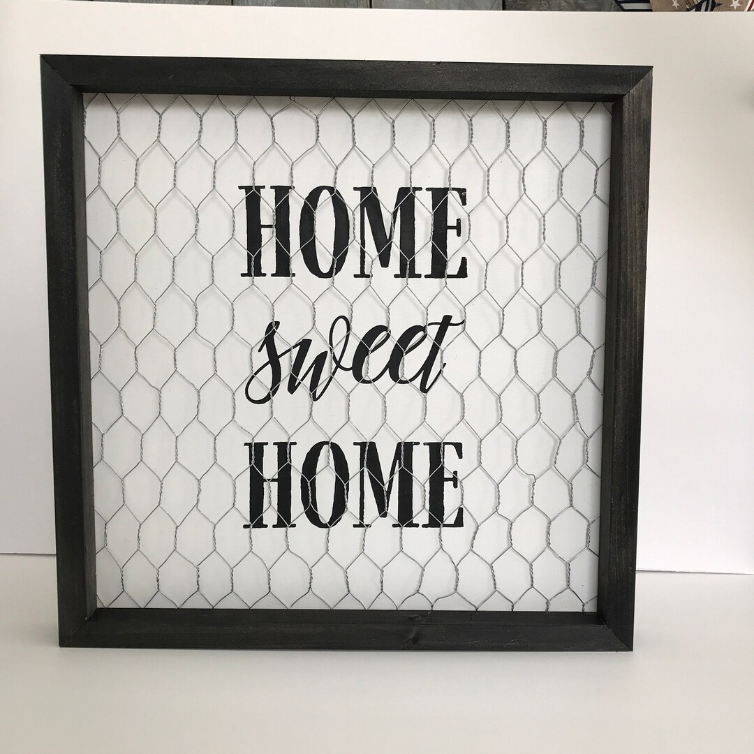 Farmhouse Home Sweet Home Sign Chicken Wire Covered Farmhouse - Etsy