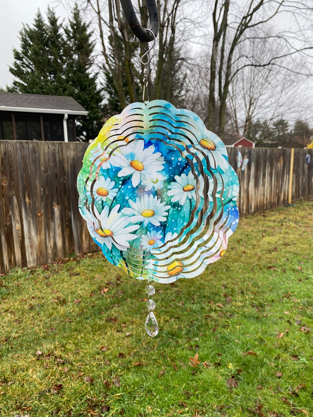 Daisy Wind Spinner, Hanging Bright Colored Summer Flower Wind Sun ...