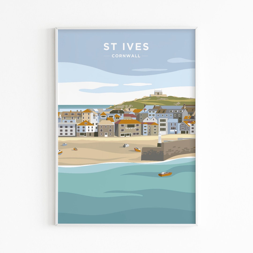 St Ives Print - Cornwall Poster - Etsy UK