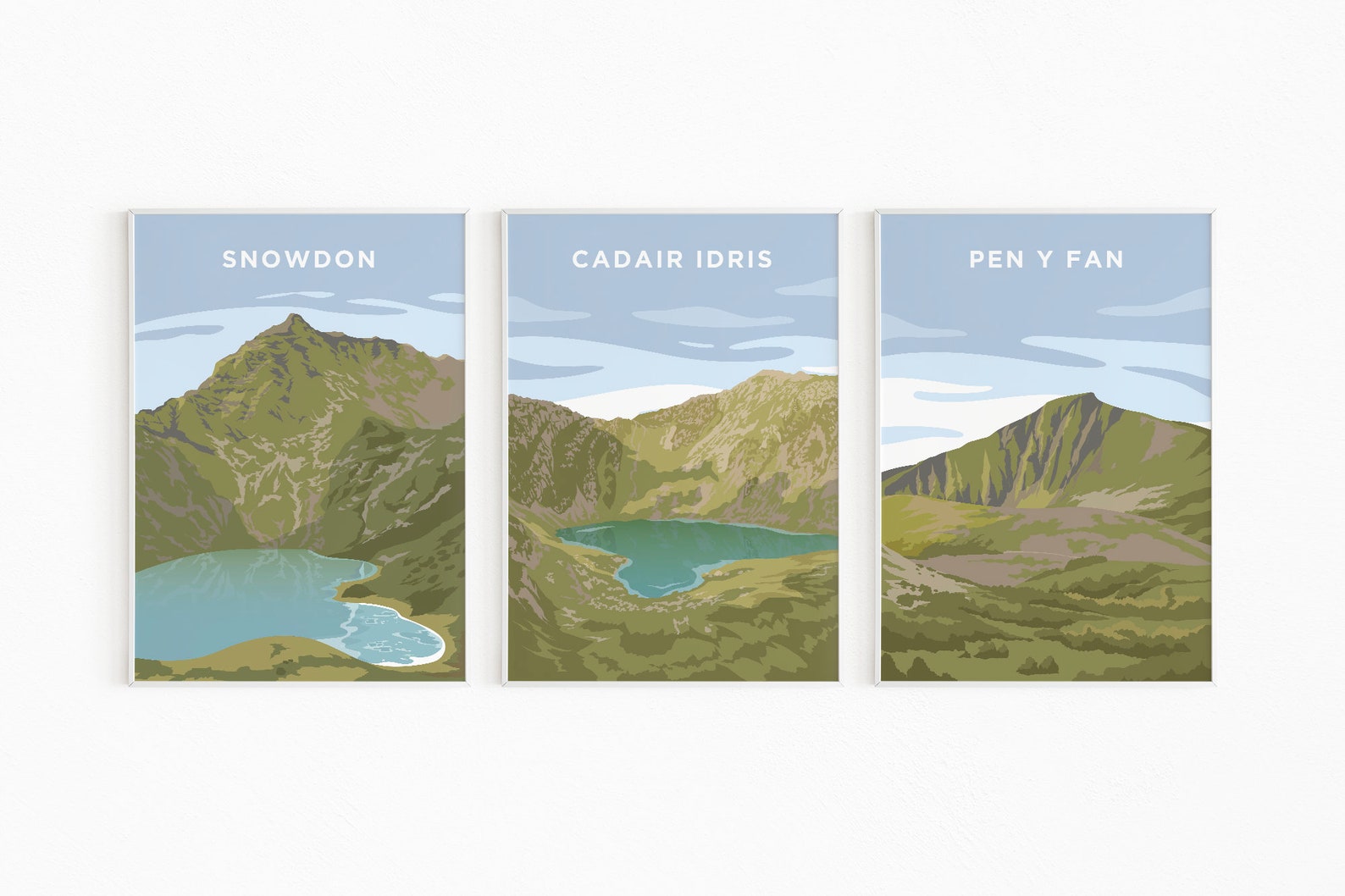 Welsh Three Peaks Challenge Prints Snowdon, Cadair Idris & Pen Y Fan ...