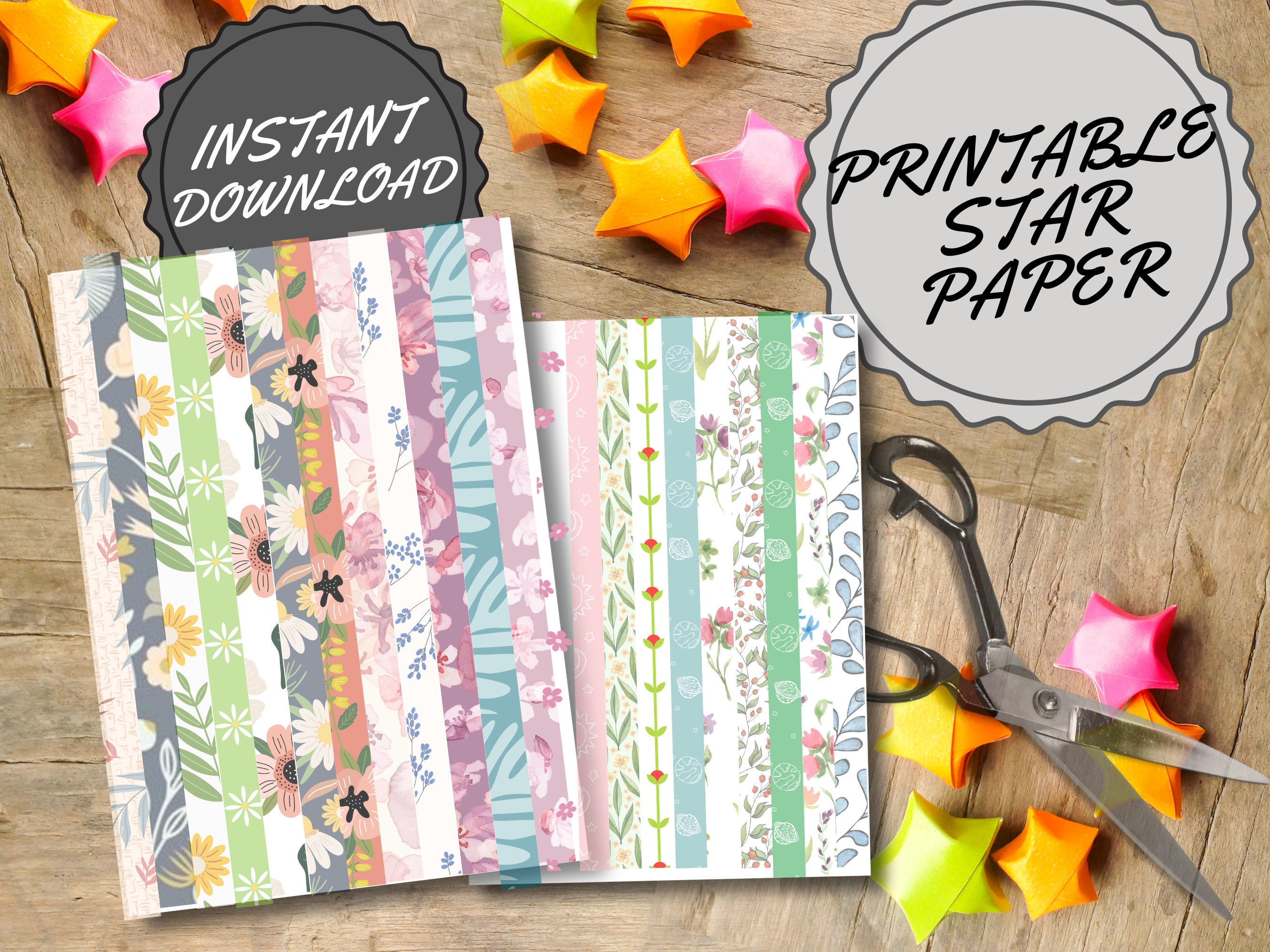 DIY Origami Star Paper - Printable Paper Strips for Handmade Folded ...
