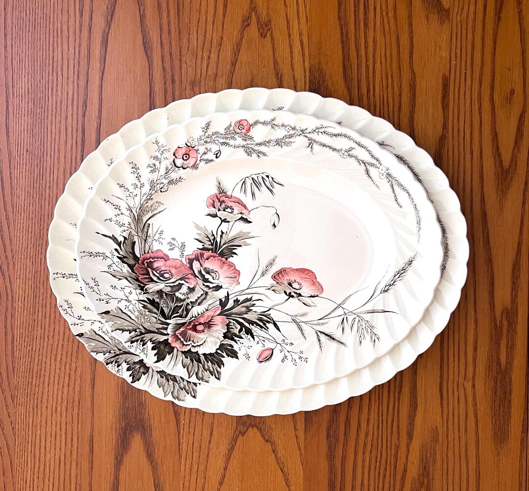 Clarice Cliff Harvest Serving Platters, Autumn Floral Dinnerware ...