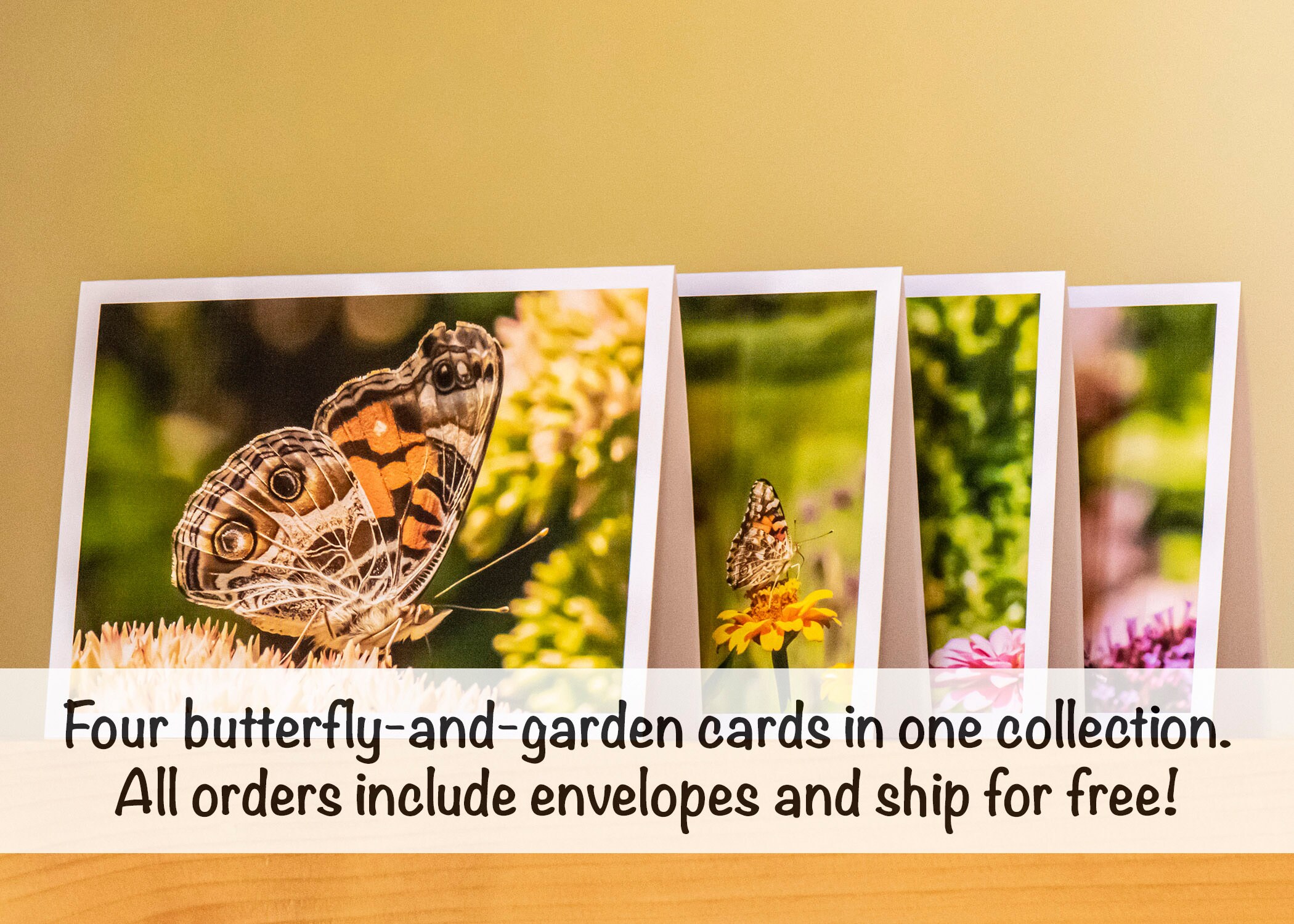 Special Butterfly&Garden Collection: Colorful 5x7 Set of 4 Folded ...