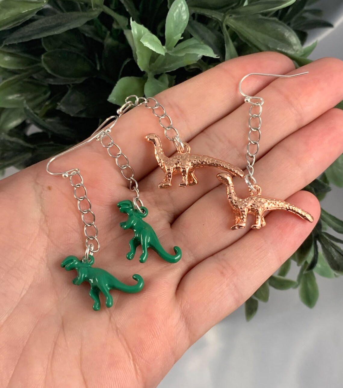 Colorful Dinosaur Chain Earrings Dinosaur Earrings Dinosaur | Etsy