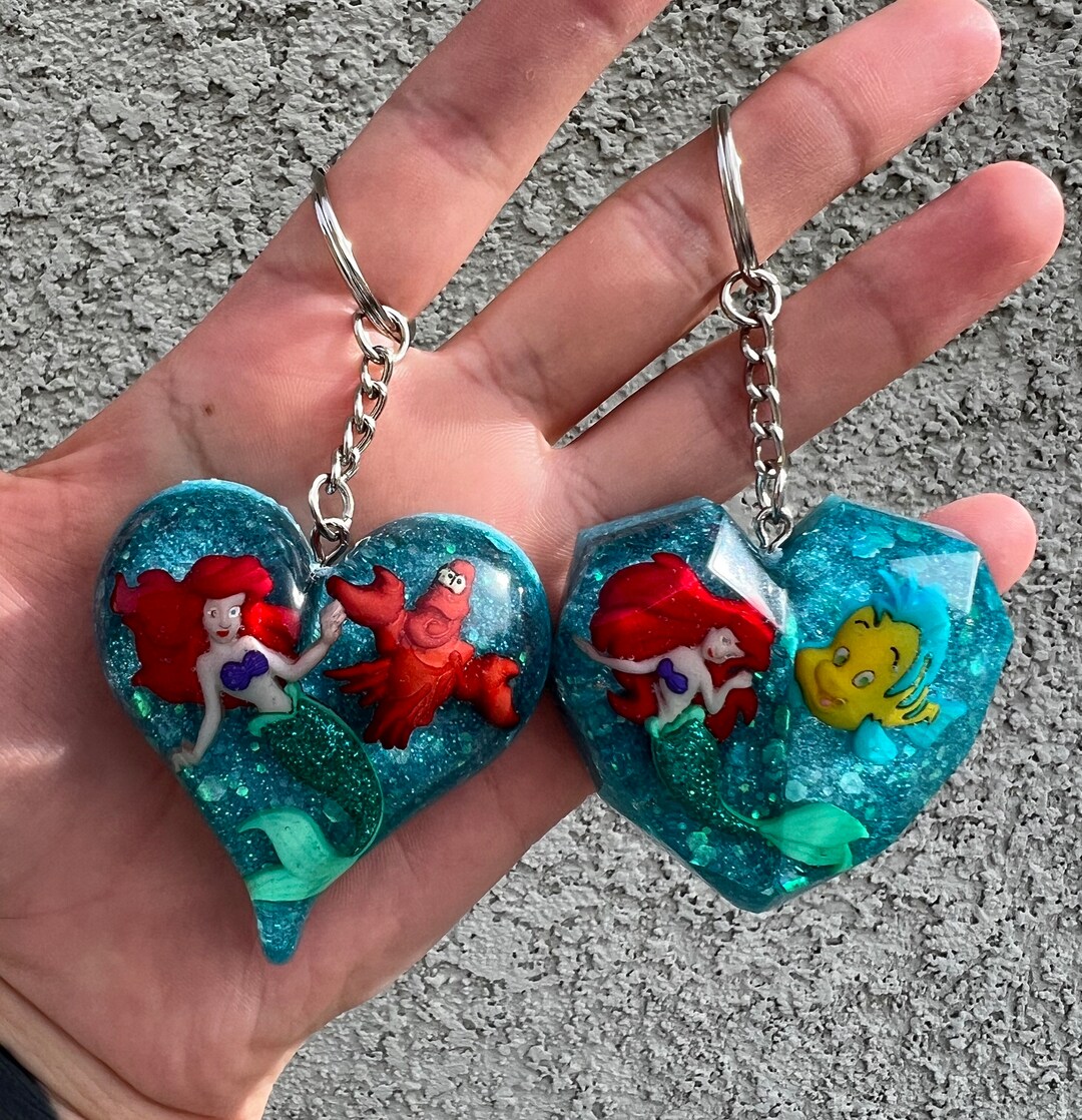 The Little Mermaid Resin Keychains, the Little Mermaid, Keychain, Resin ...