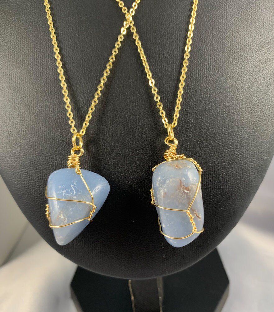 Blue Angelite Pendant Necklace