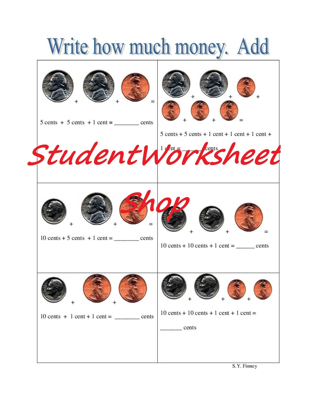 Counting Coins. Addition and Subtraction. Math, Kindergarten, First ...