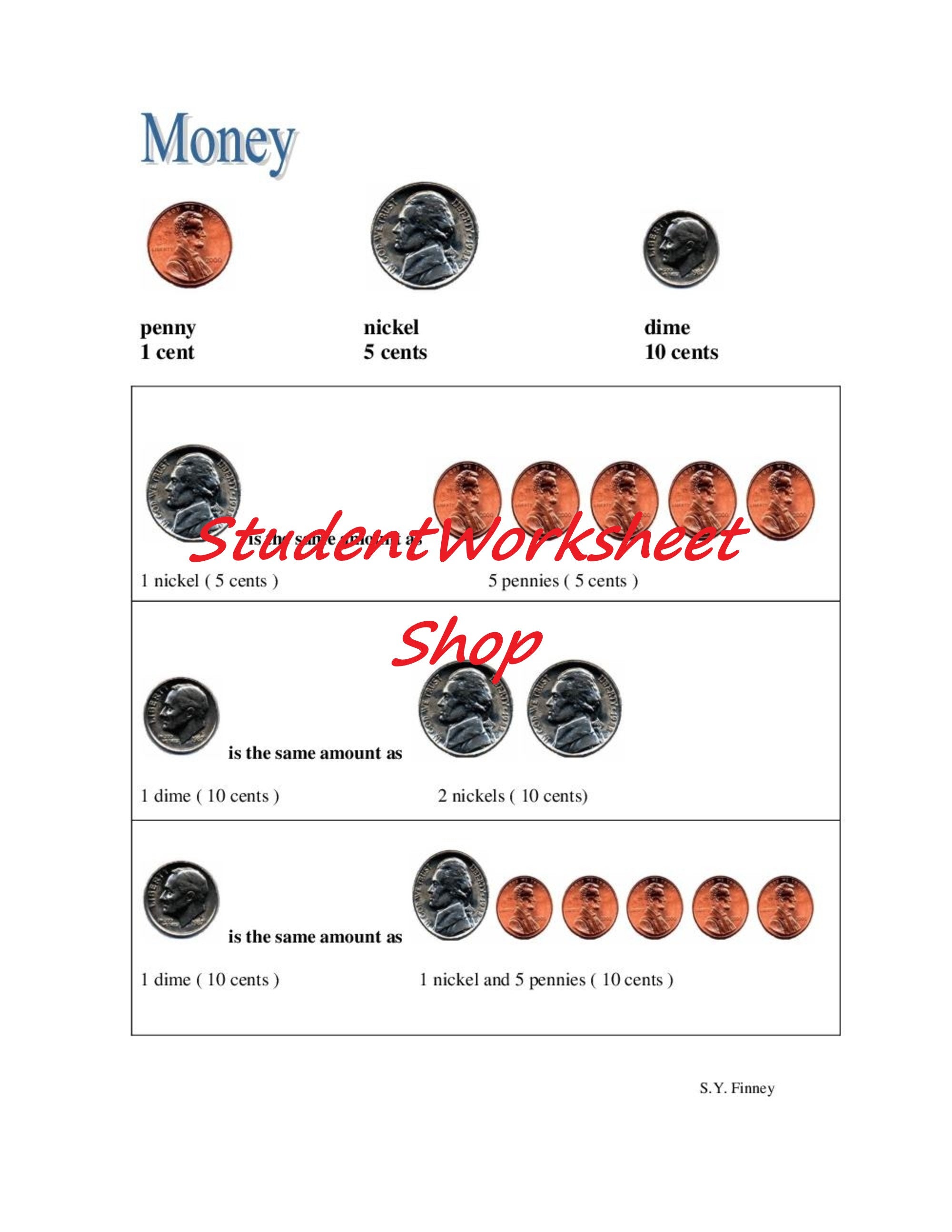 Counting Coins. Addition and Subtraction. Math, Kindergarten, First ...