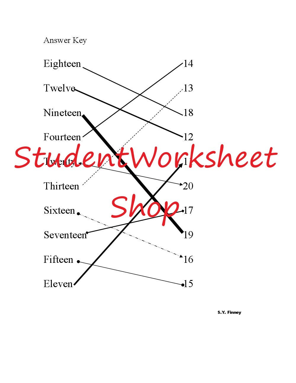 Place Value and Matching Word to Number, Math Worksheets, Kindergarten ...