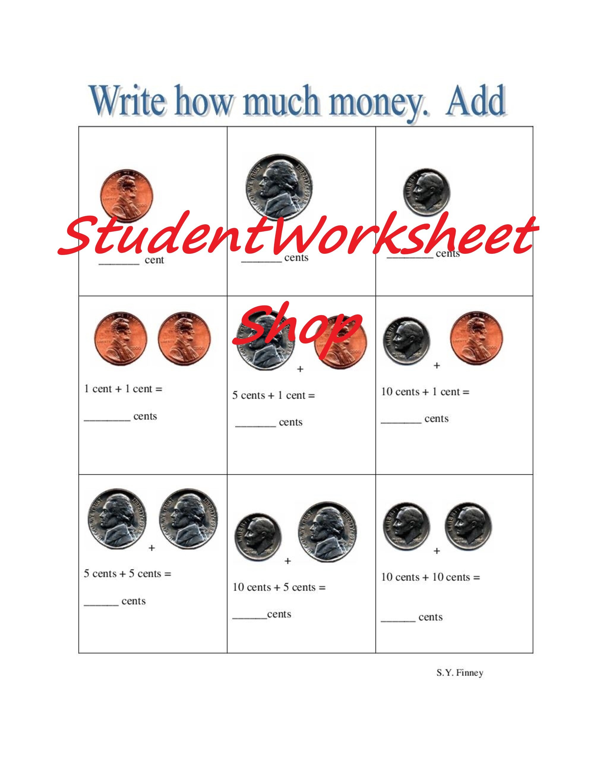 Counting Coins. Addition and Subtraction. Math, Kindergarten, First ...
