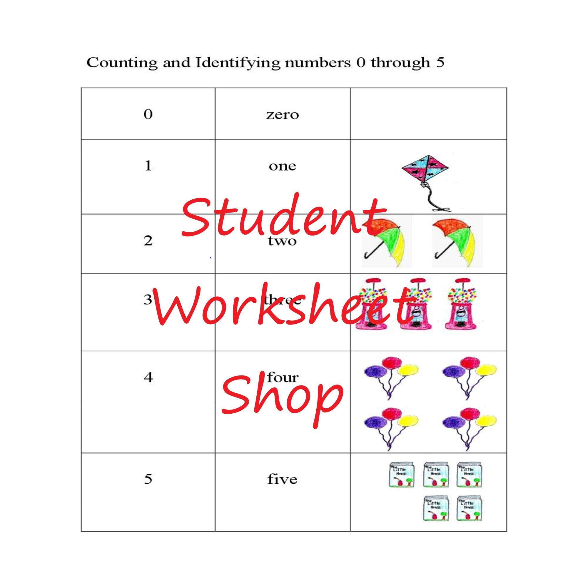 Count and Identify Numbers 0 to 20, Numbers and Pictures, Kindergarten ...