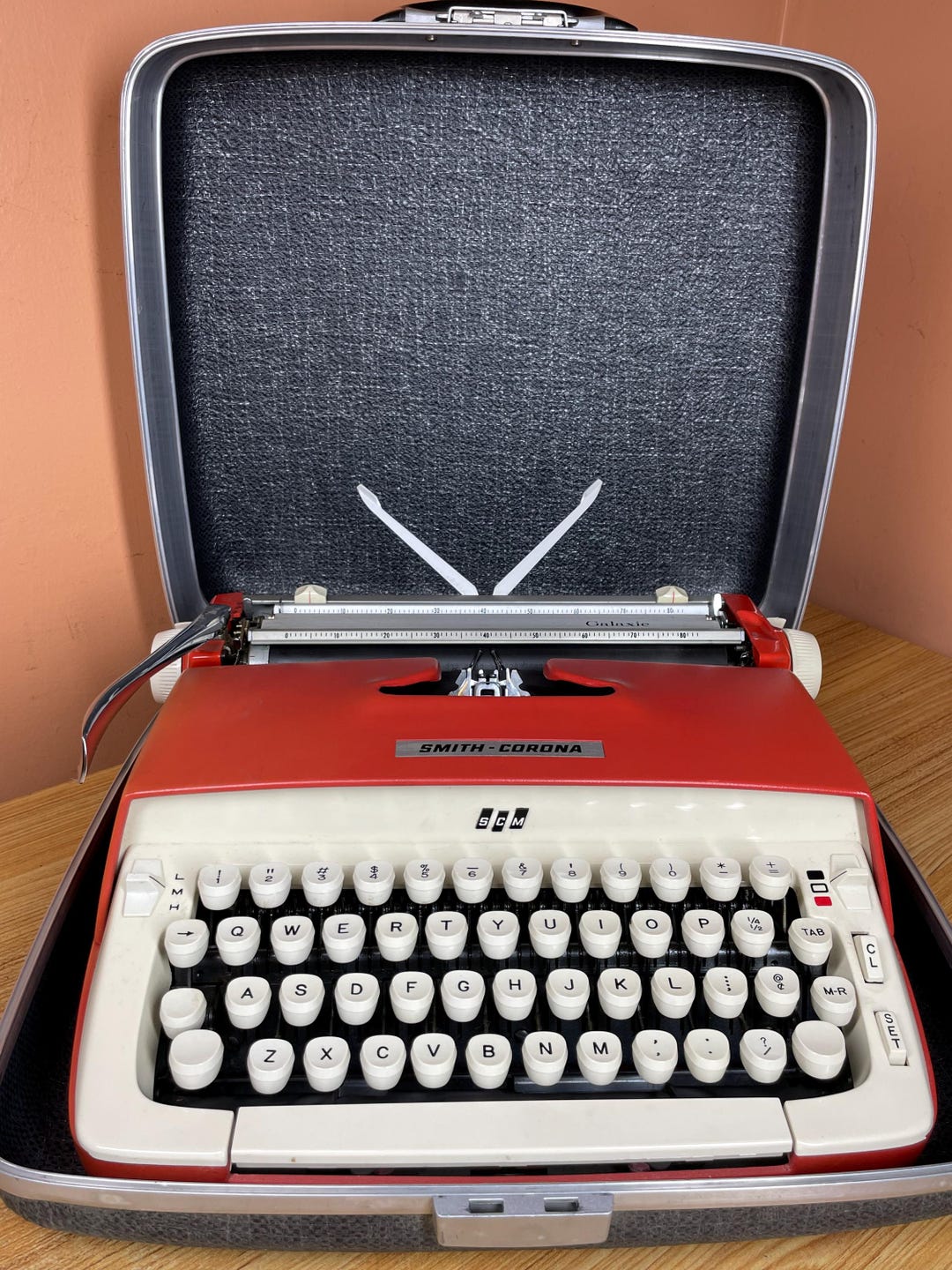 1959 Red Smith-corona Galaxie Working Vintage Typewriter W New Ink ...