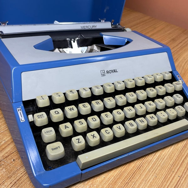 Blue Typewriter - Etsy