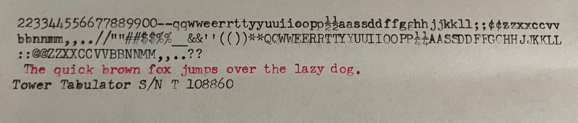 Working 1951 Vintage Tower Tabulator Portable Typewriter W New | Etsy