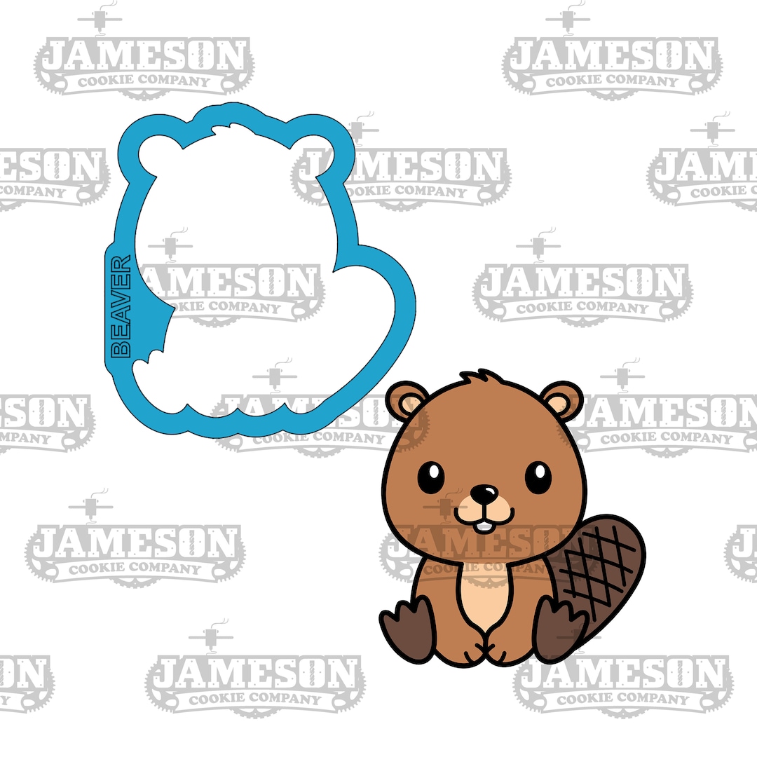 Baby Beaver Cookie Cutter - Woodland Sitting Animal, Birthday, Baby ...