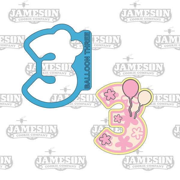 Three Balloon Cookie Cutter - Etsy