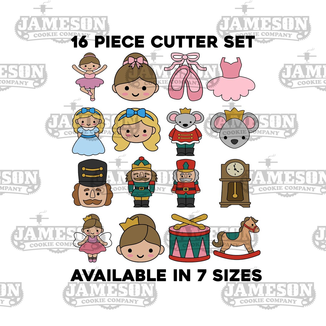 16 Piece Nutcracker Cookie Cutter Set - Ballerina, Slippers, Mouse King, Clara, Fairy, and More ...