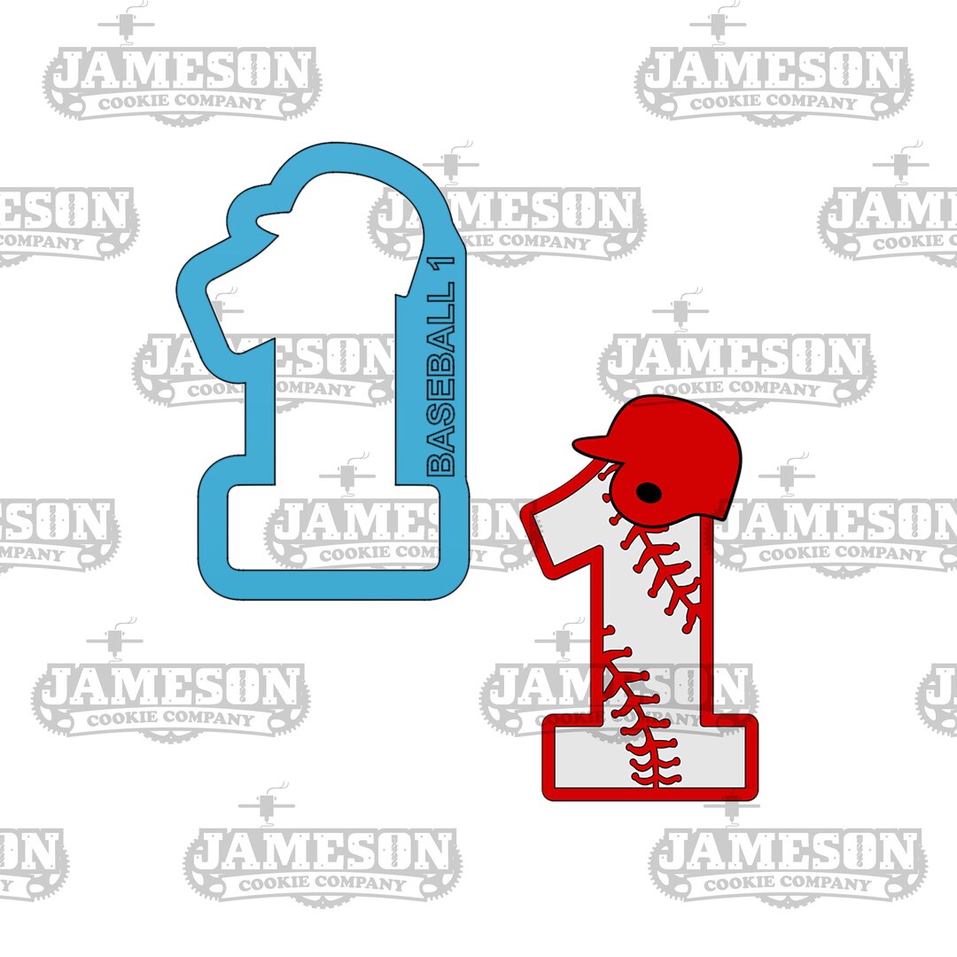 Baseball Number 1 (one) Cookie Cutter - Birthday Sports Number Cookie ...