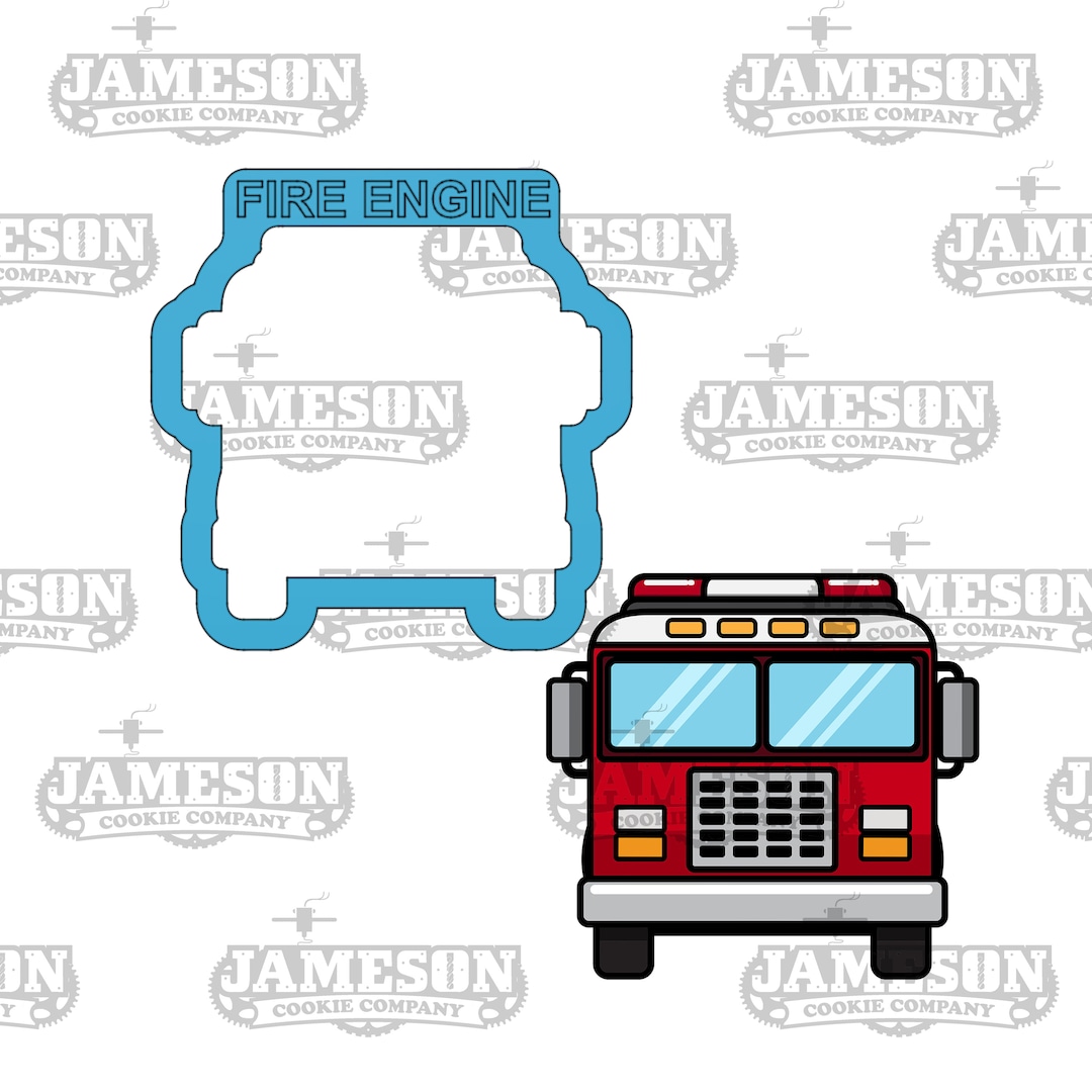 Fire Engine Cookie Cutter - Fire Truck Front, Fire Fighter Theme - Etsy