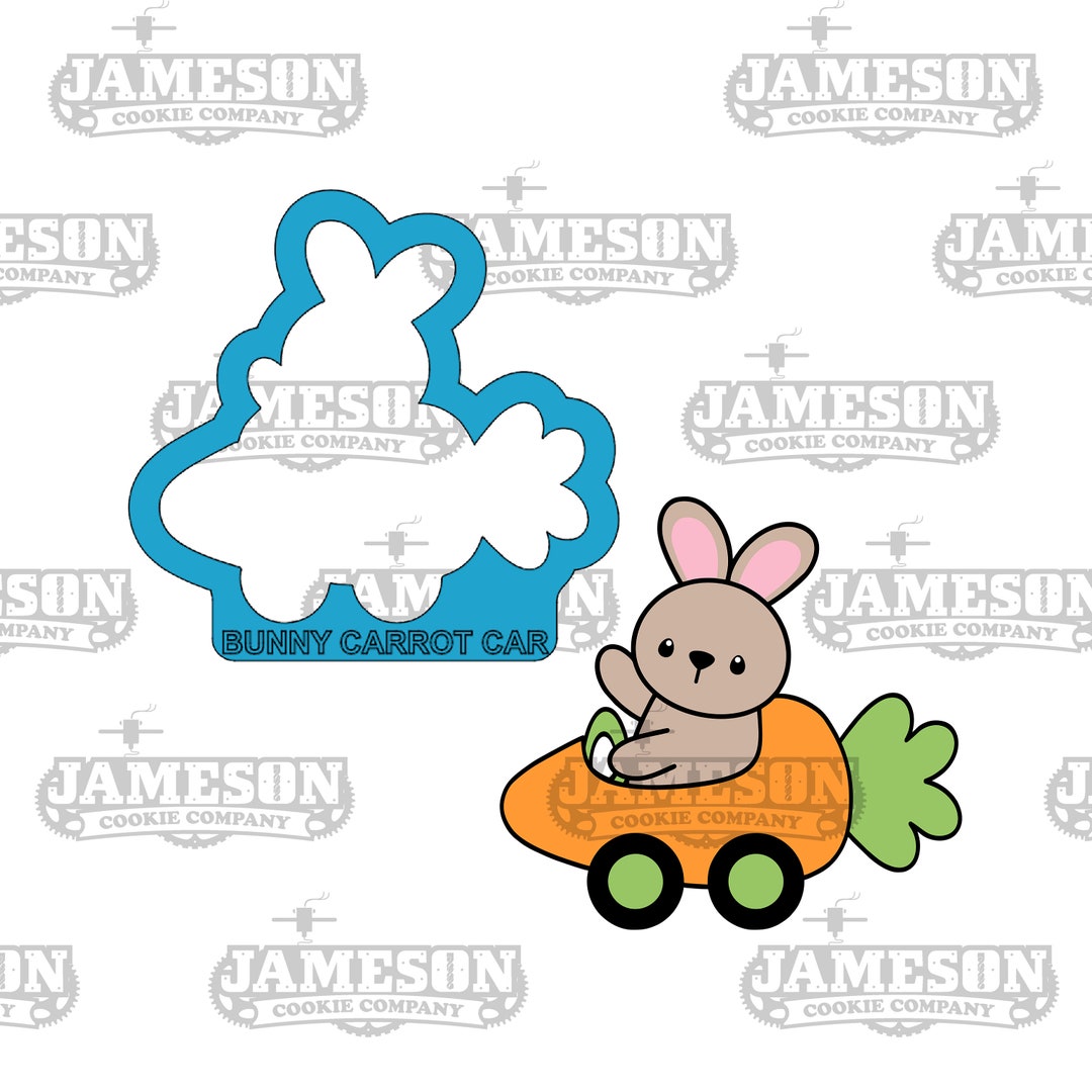 Easter Bunny in Carrot Car Cookie Cutter - Easter, Spring Theme - Etsy